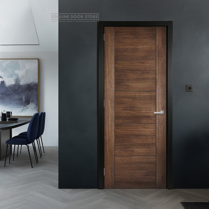 LPD Walnut Laminated Vancouver FD30 Fire Door – Online Door Store