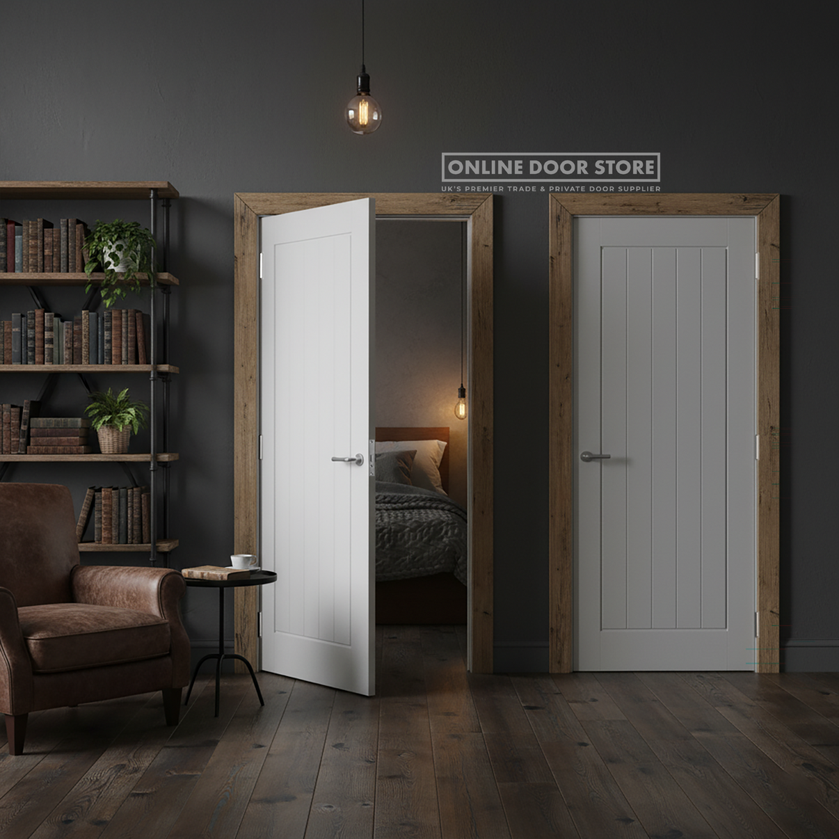 LPD White Moulded Textured Vertical 5P Internal Door – Online Door Store