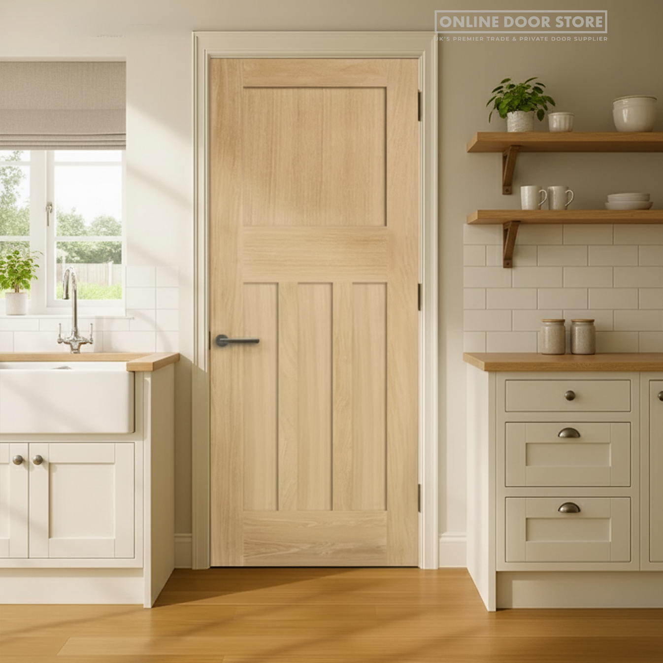 Aster 1930's Shaker DX30 Unfinished Oak FD30 Fire Door – onlinedoorstore