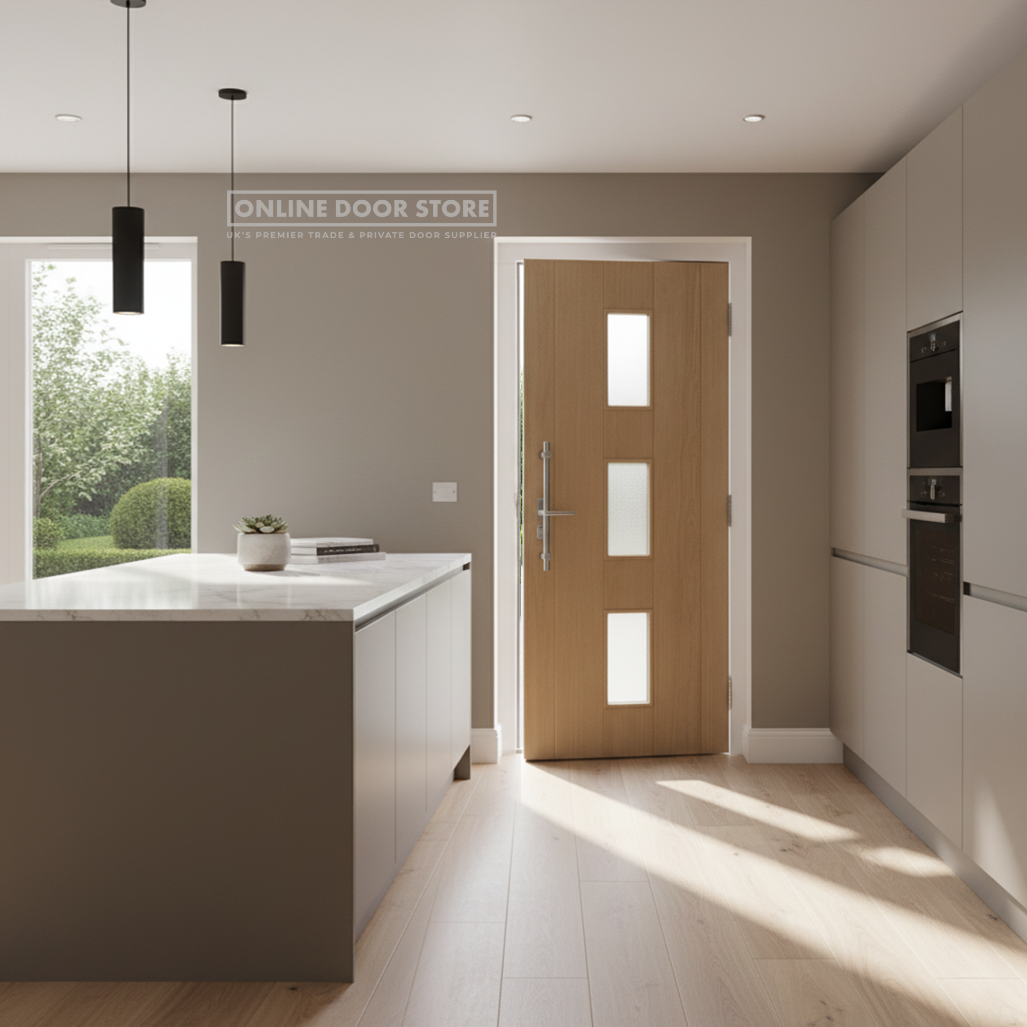 LPD Oak Copenhagen External Glazed Door 3L – Online Door Store