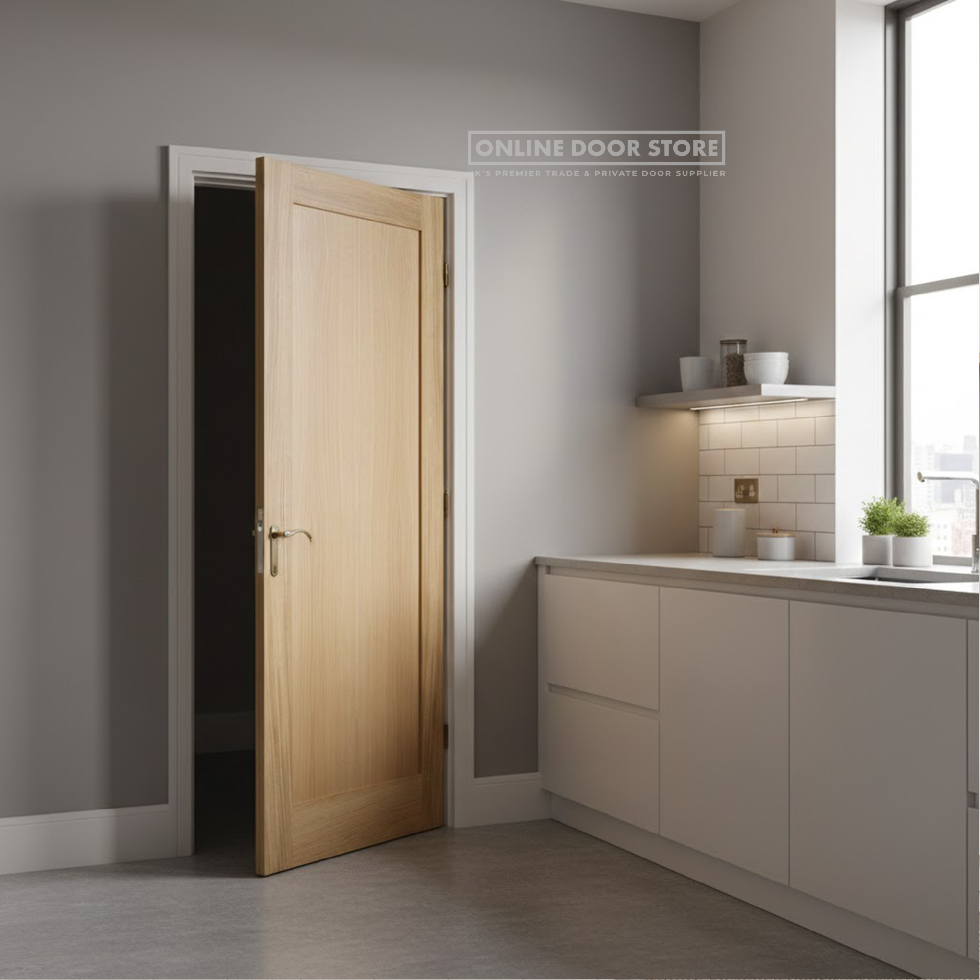 LPD Oak Pattern 10 One Panel FD30 Fire Door – Online Door Store