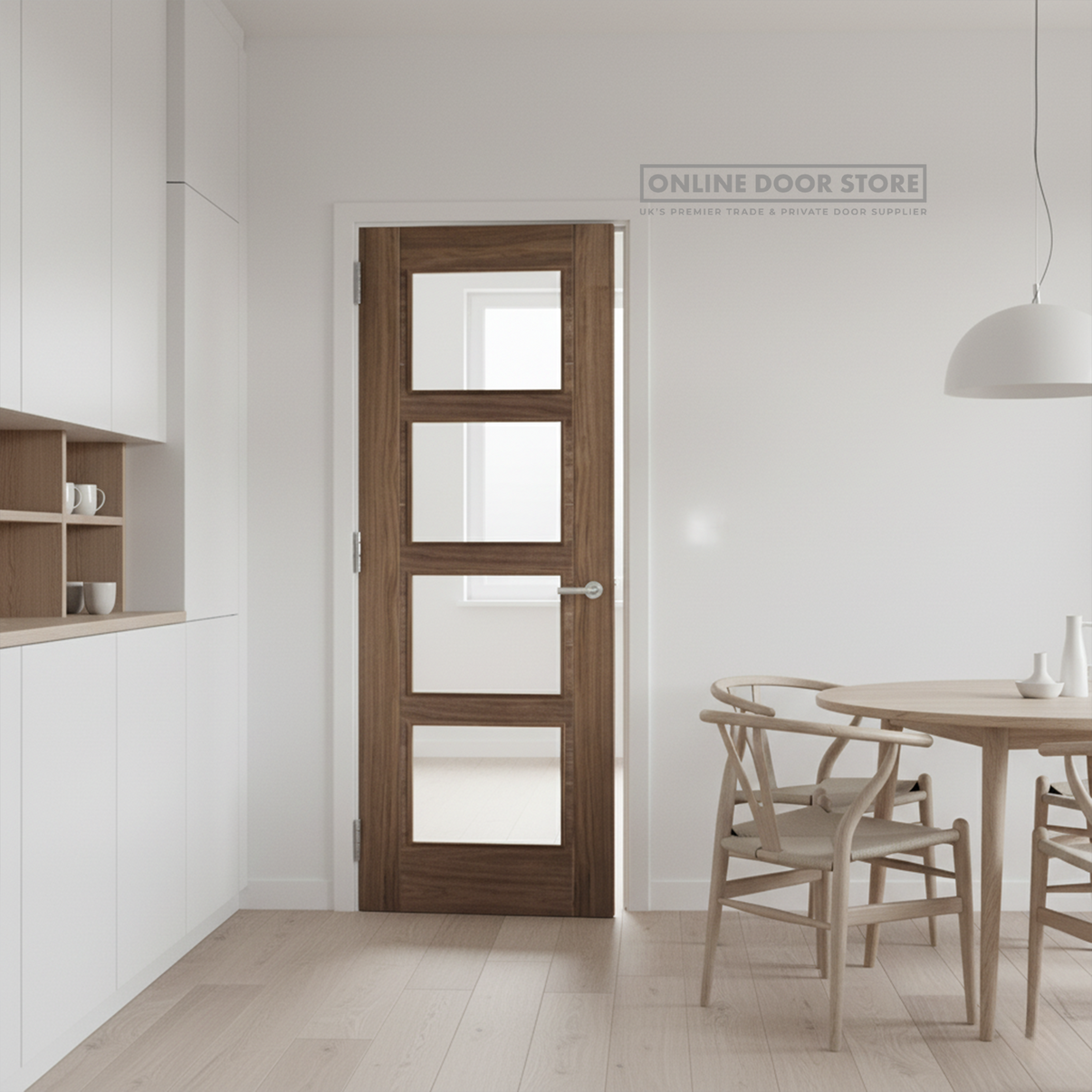 LPD Walnut Vancouver 4 Light Internal Glazed Door – Online Door Store