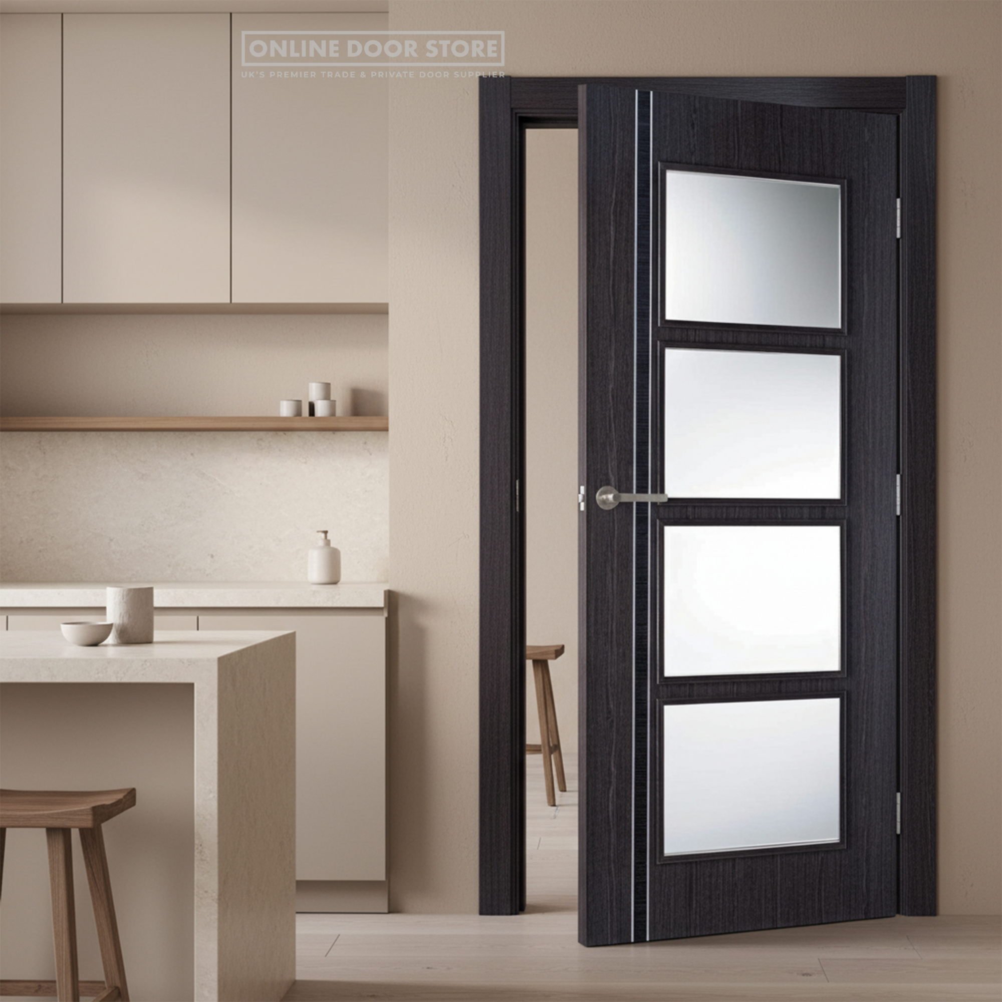 LPD Zanzibar Ash Grey Composite Clear Internal Glazed Door – Online ...