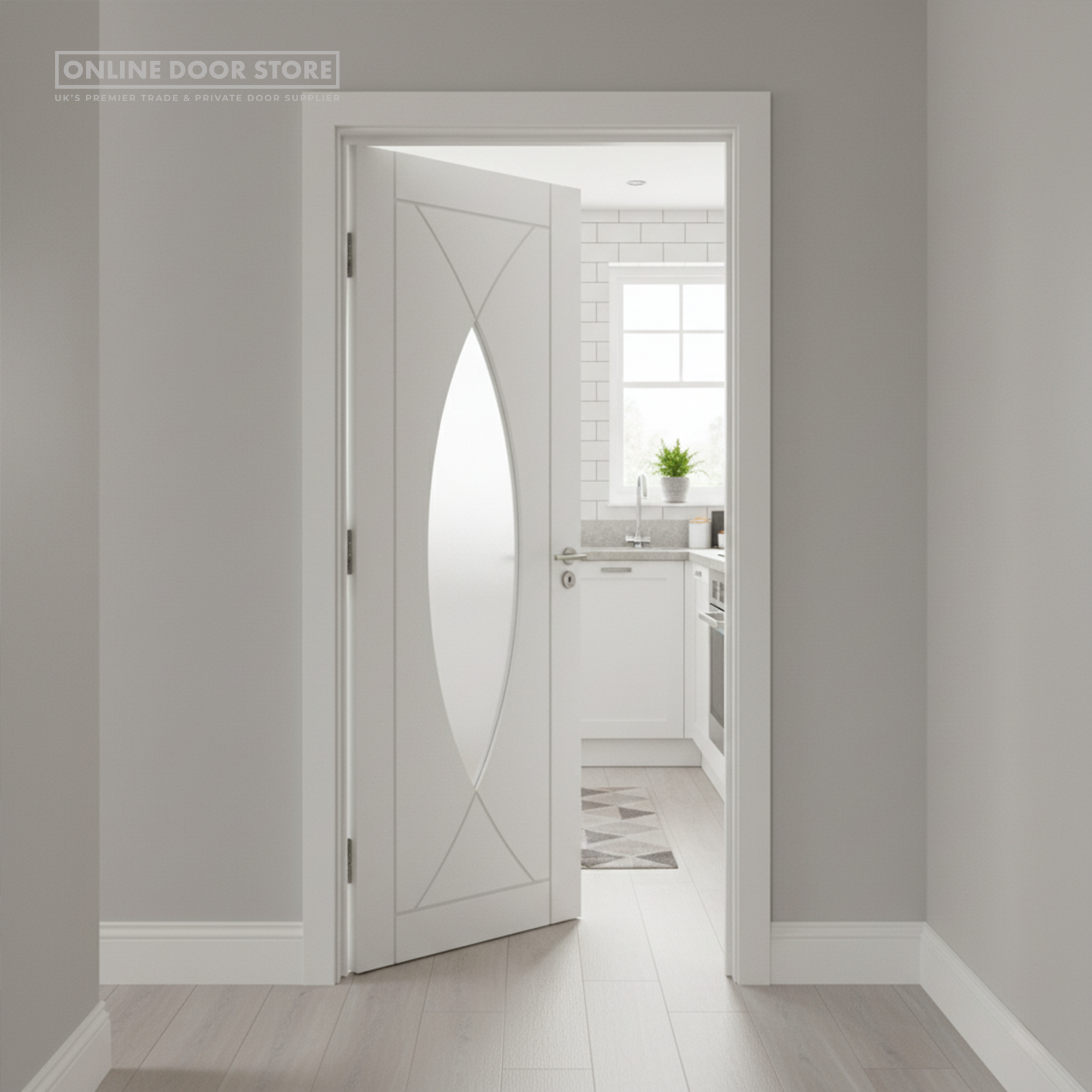 XL Joinery Pesaro White Primed Clear Internal Glazed Door – Online Door ...